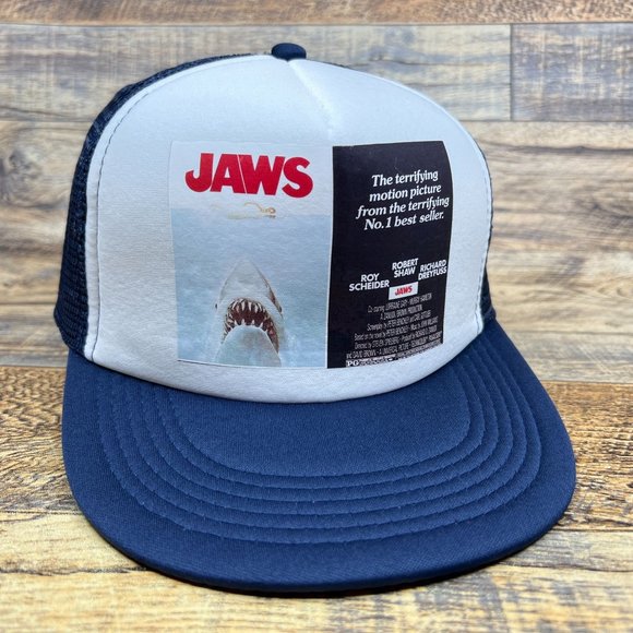 Unbranded | Accessories | Jaws Mens Trucker Hat Black Snapback Shark ...